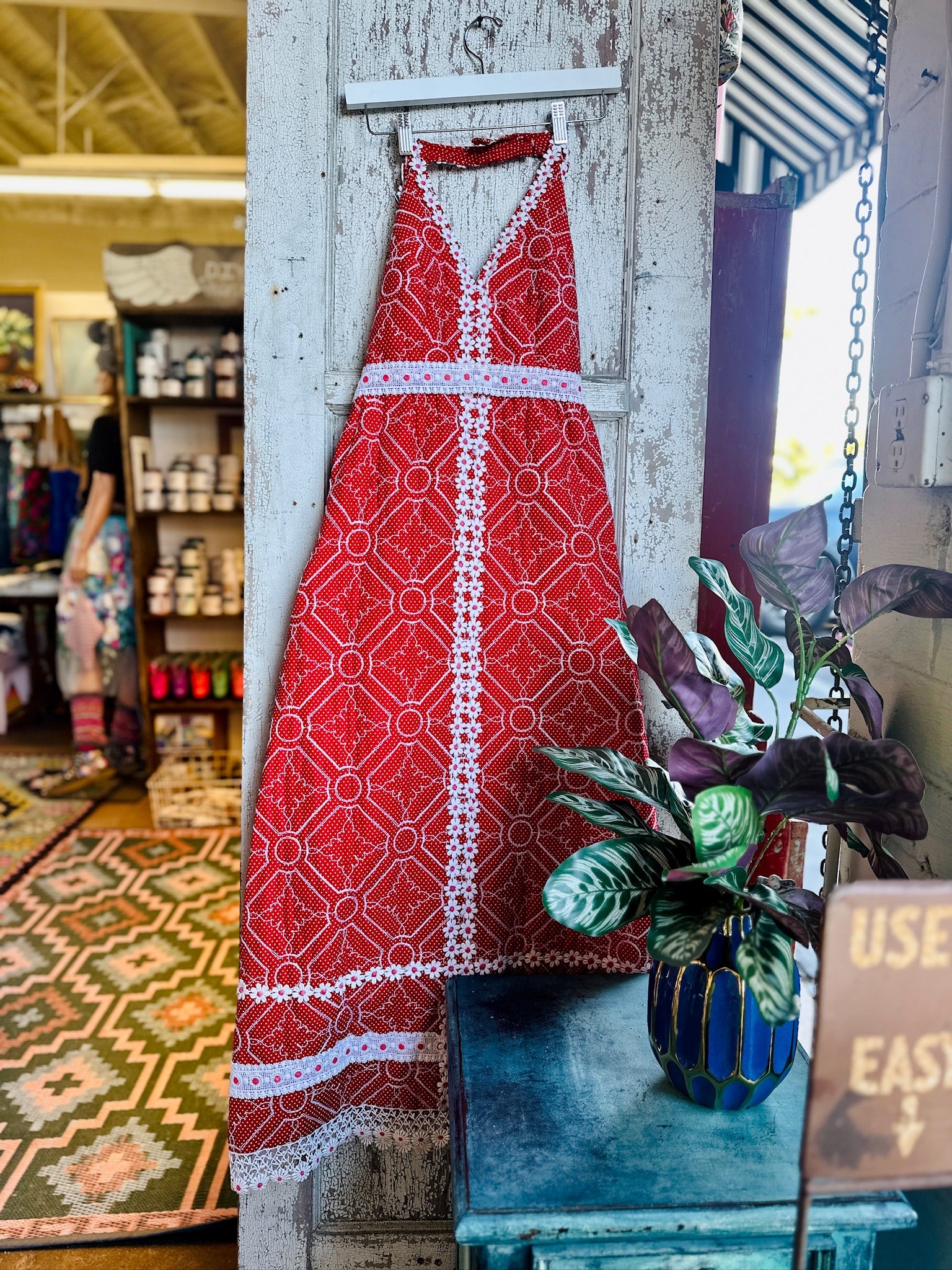 Vintage Red Quilted Handmade 70s dress – DIY À GOGO